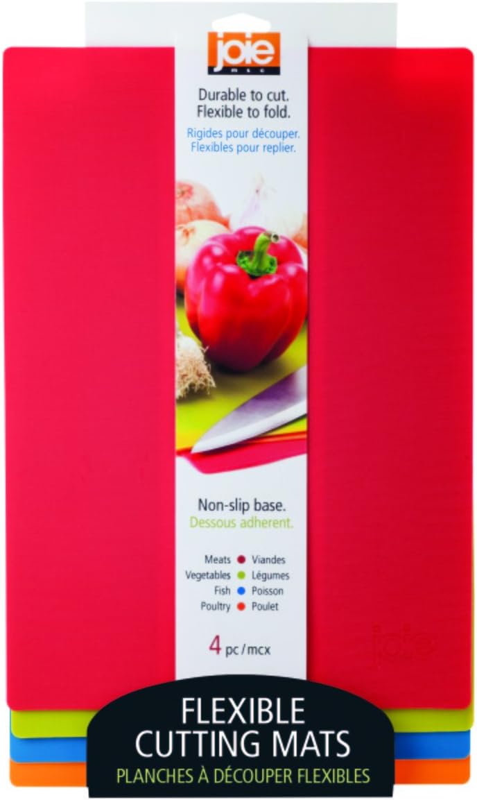 Amazon.com: Joie Color Coded Flexible Cutting Mats, Non-Slip Base ...