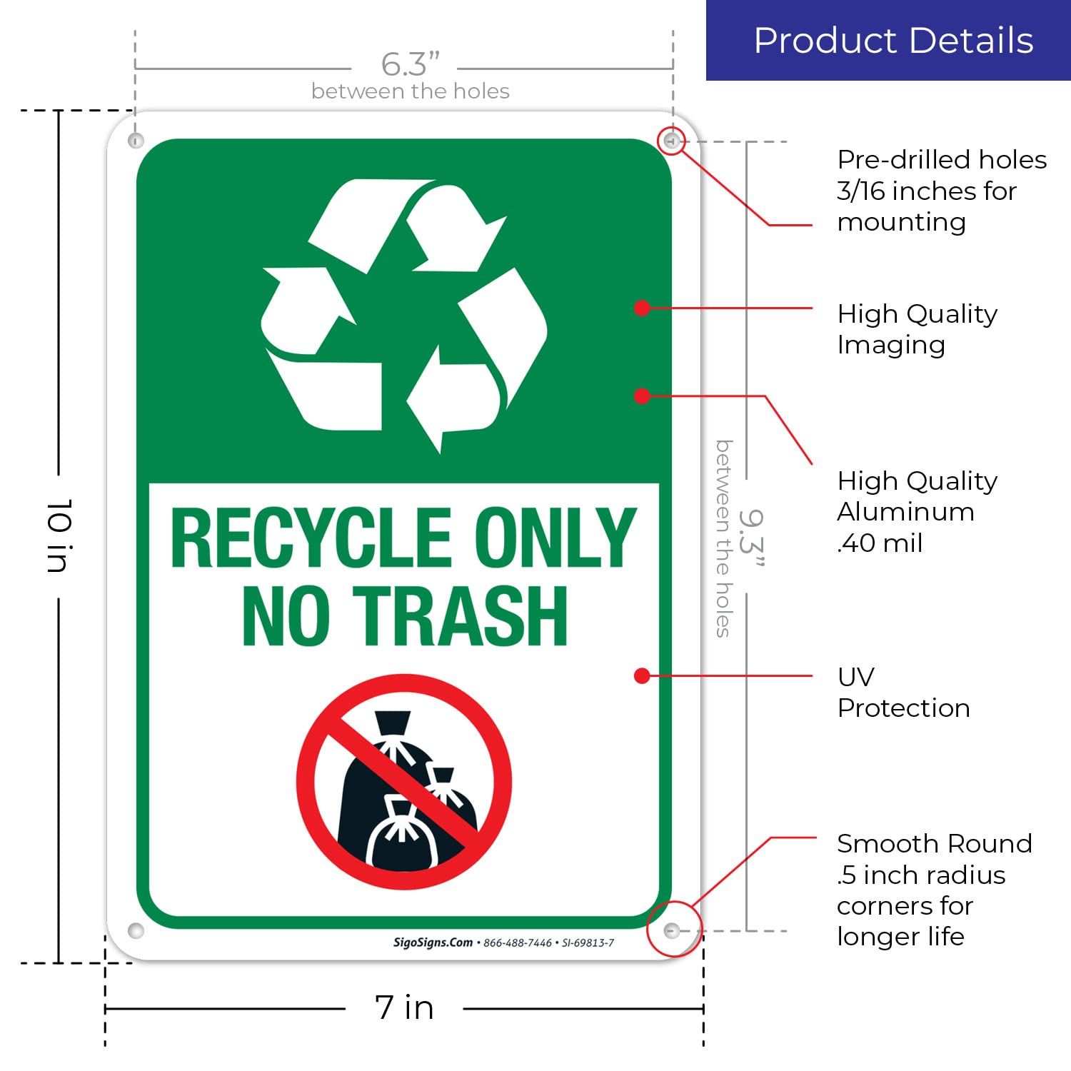 Recycling Signs Best Deal For Recycle Only No Trash Sign, Recycling ...