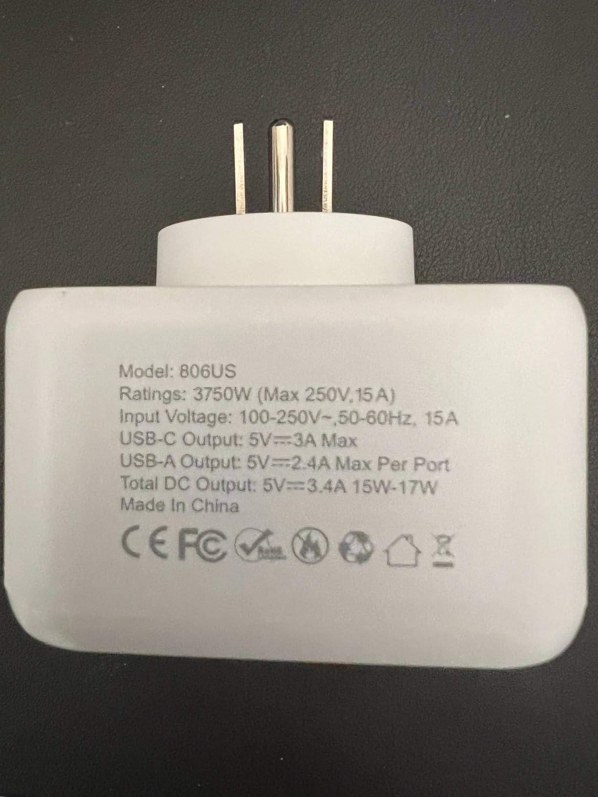Reiseadapter USA-Adapter USA mit 3 USB+1 Typ-C ,2 Steckdosenadapter,6 ...