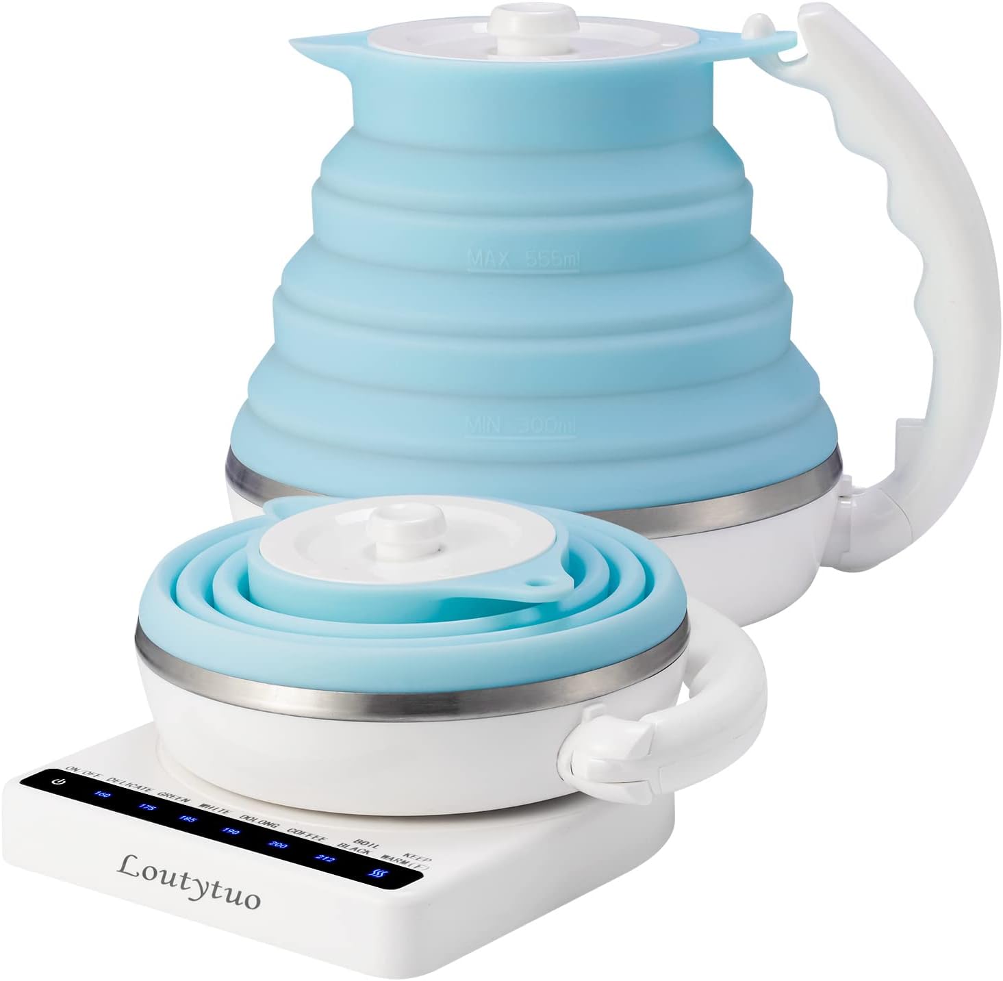 Amazon.com: AUCOO Foldable Electric Kettle 0.8L | 100-240V Dual Voltage ...