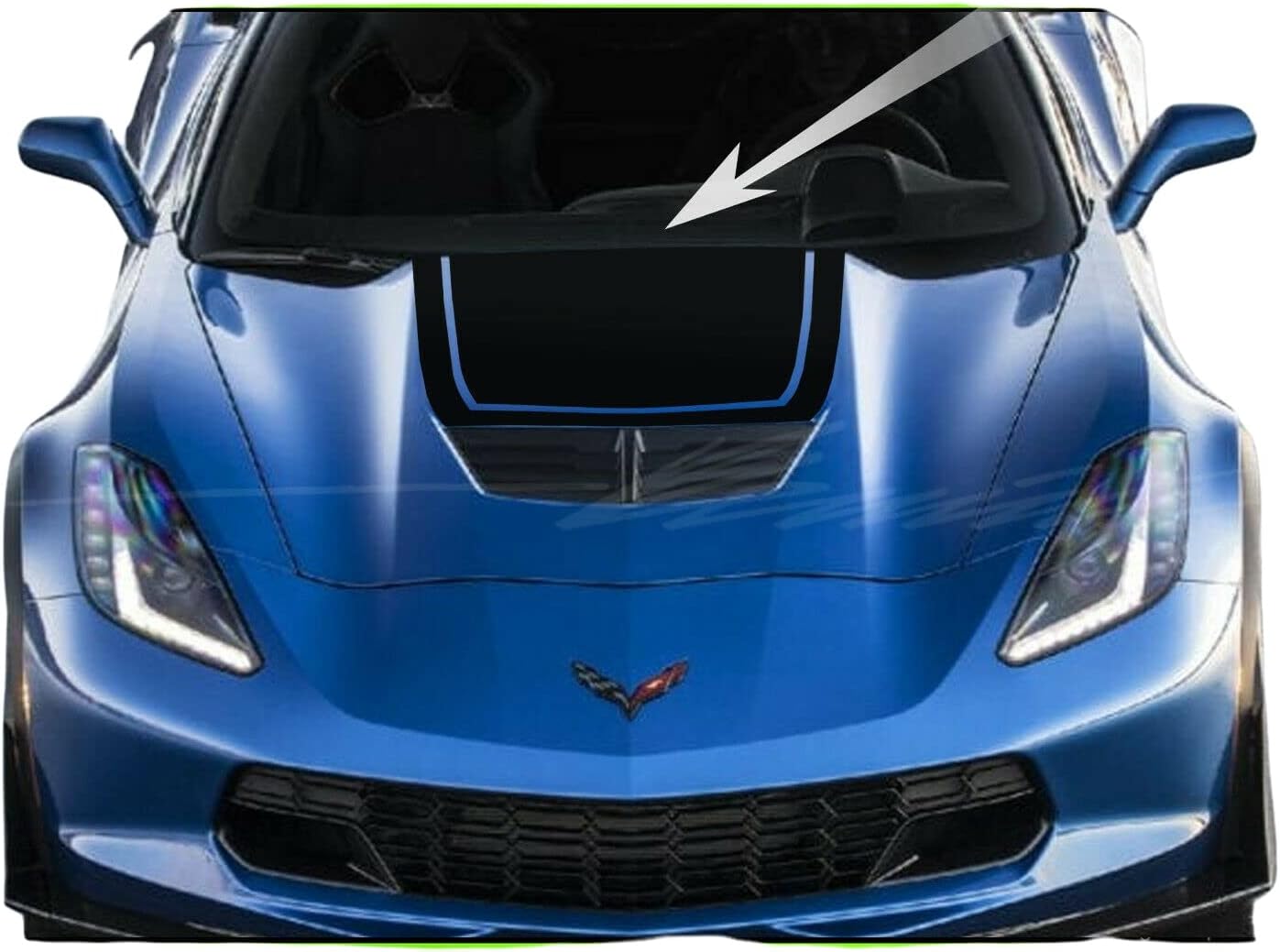 Amazon.com - Hood Blackout Racing Stripes - Corvette c7 z06 z07 - Front ...