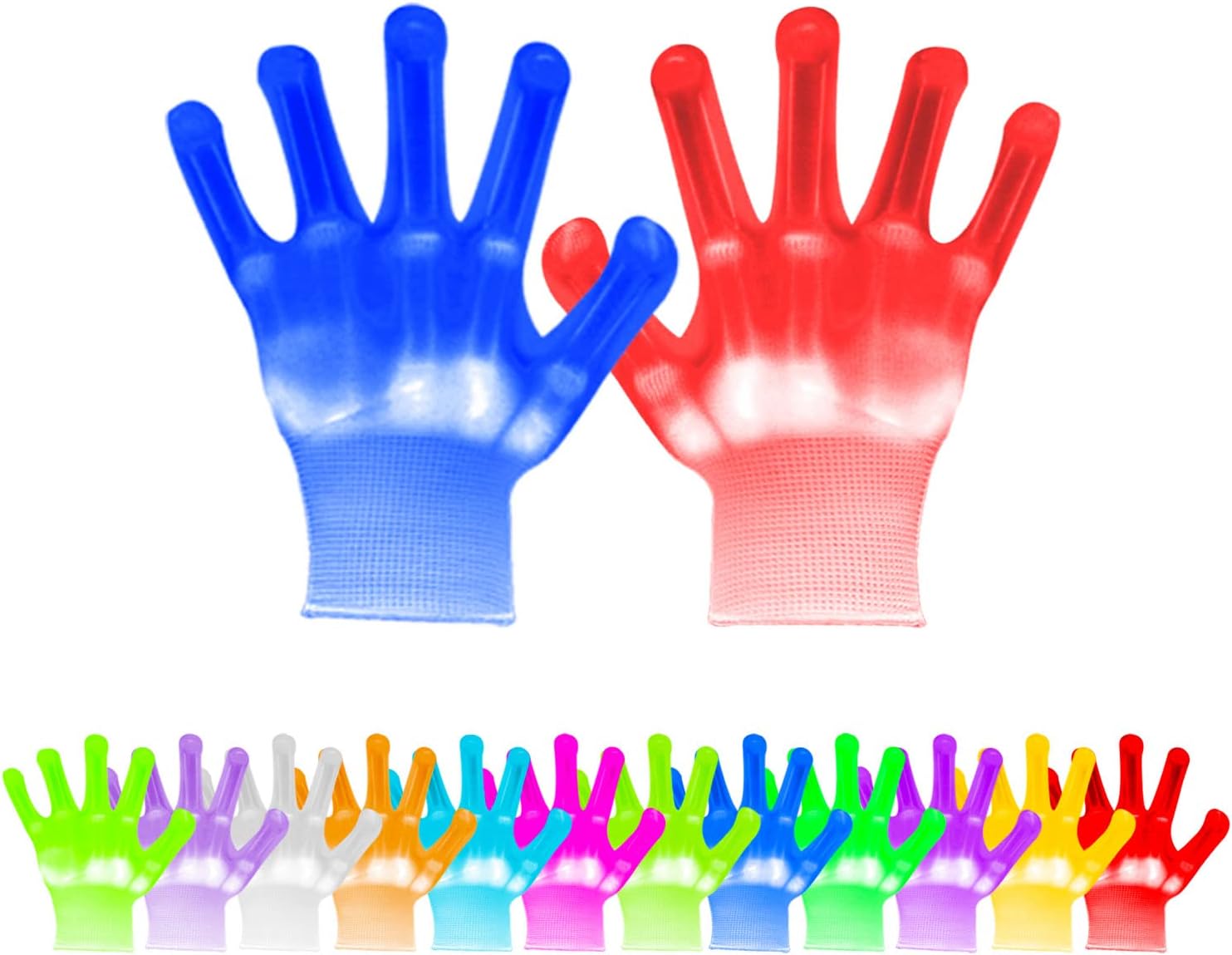 Amazon.com: VICSPORT LED Gloves for Kids LED Skeleton Gloves 12 Color ...