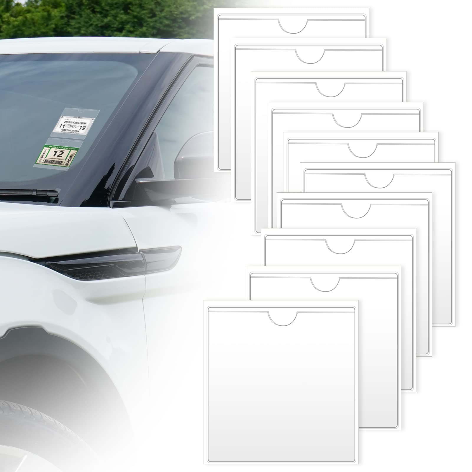 10 Pcs Square Permit Holders Car Tax Disc Holders Windscreen Card ...