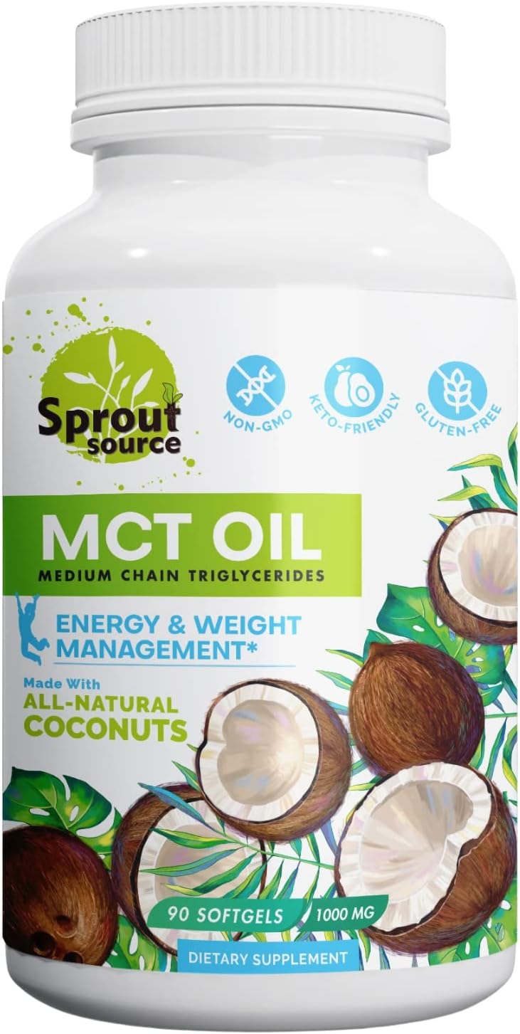 Amazon.com: Sprout Source Keto MCT Oil Softgels 1000mg: 90-Day Supply ...