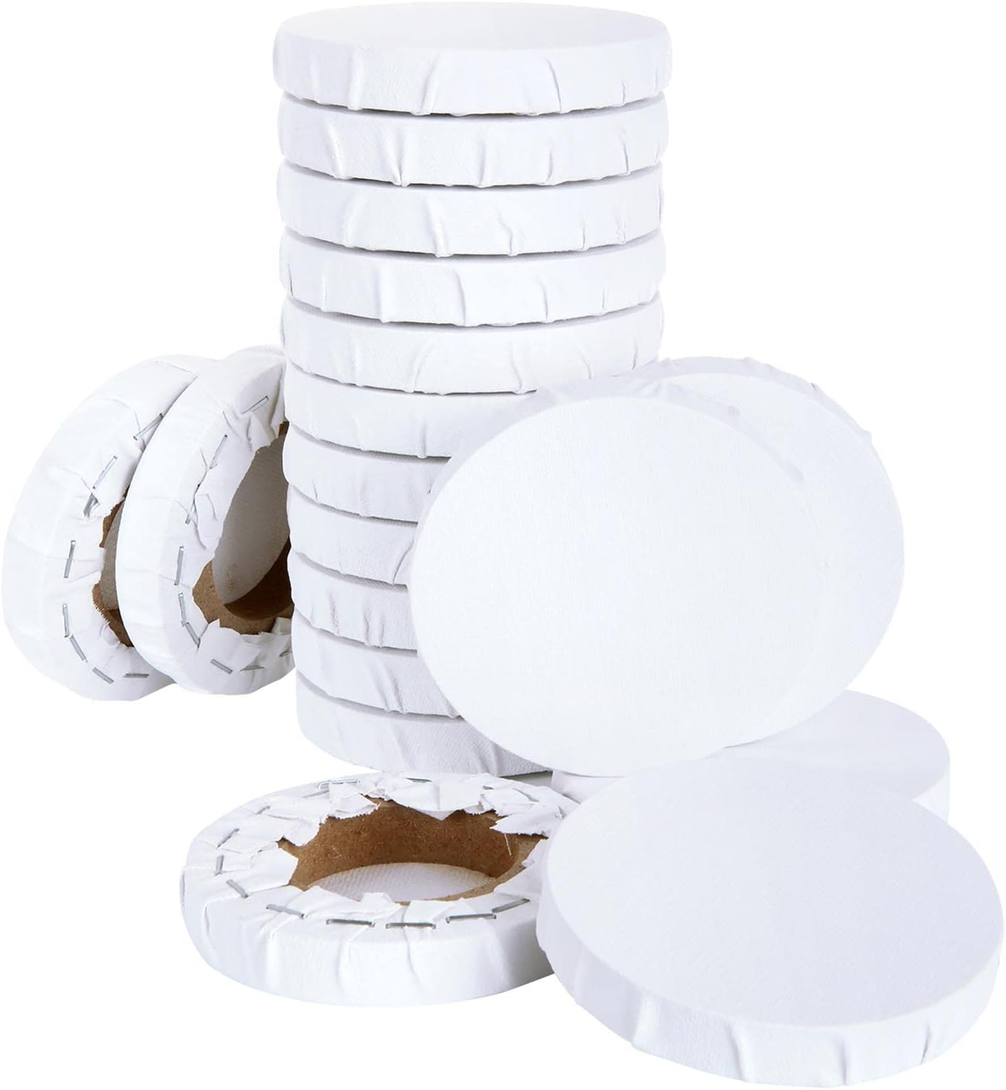 Amazon.com: RHBLME 18PCS Round Stretched Canvas, 4 Inch Diameter, Round ...