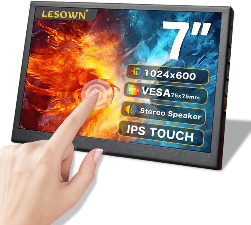 7inch Touch IPS Portable Monitor with Dual Speakers, Audio Jack ...