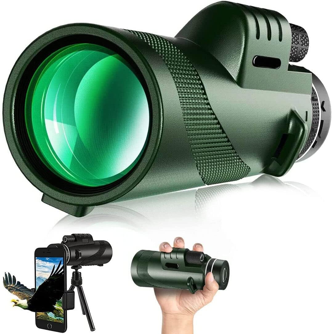 Powerful 80X100 HD Monocular Telescope, 12X Magnification Long Range ...