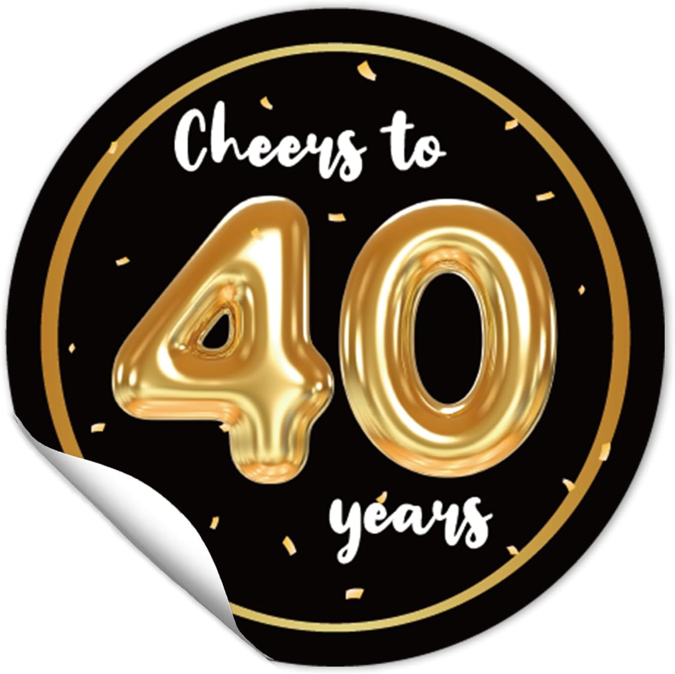 Amazon.com: REWIDPARTY 1.5 Inch Round 40th Birthday Stickers（80 Pieces ...