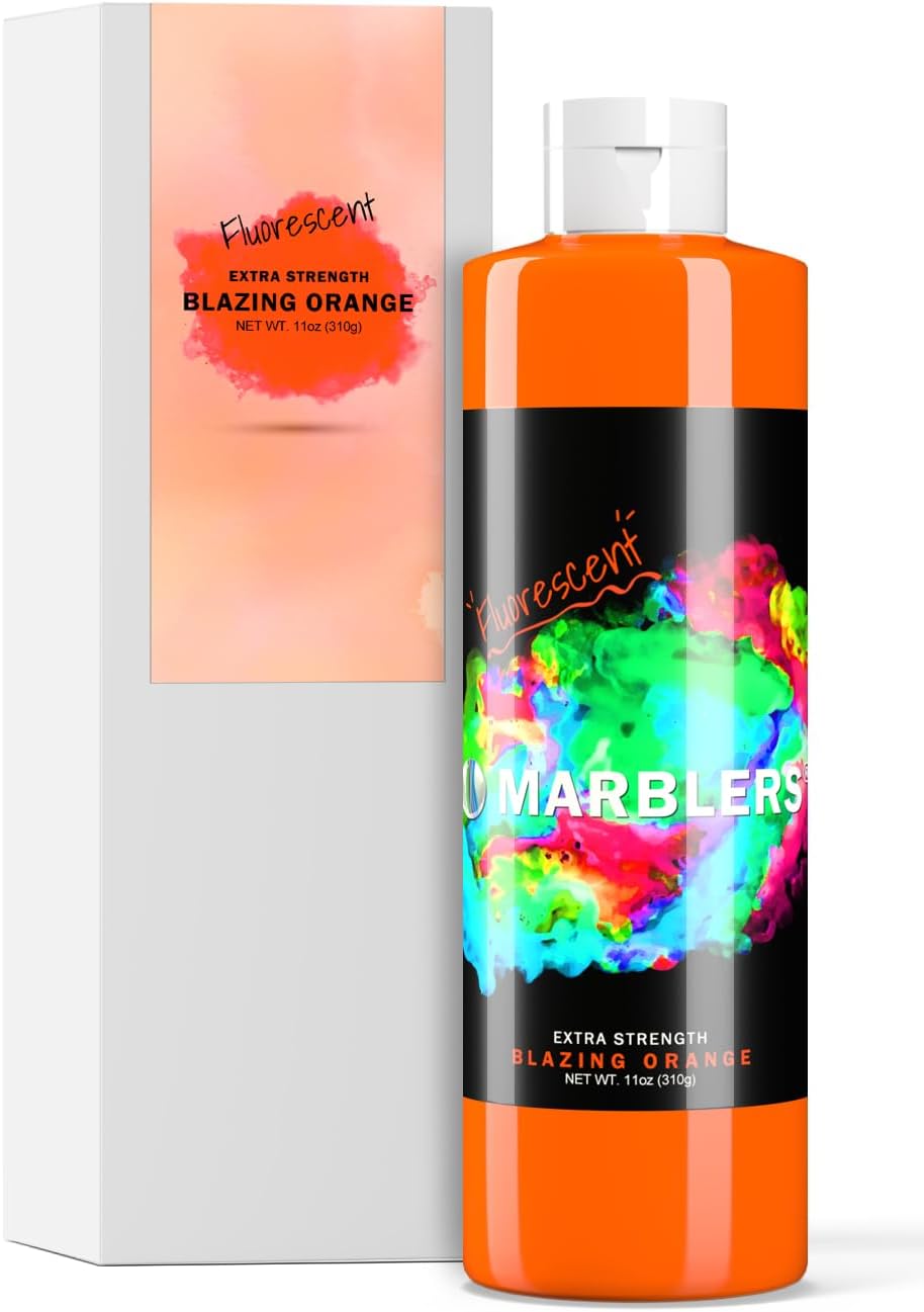 MARBLERS Fluorescent Liquid Colourant 11oz (310g) [Blazing Orange ...