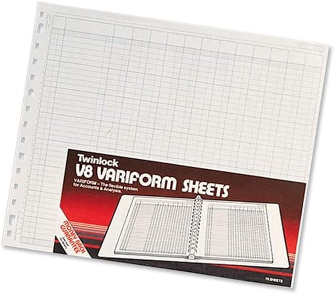 Rexel Twinlock Variform Multi-Ring Binder V8 Cash Refill Sheets 32 ...
