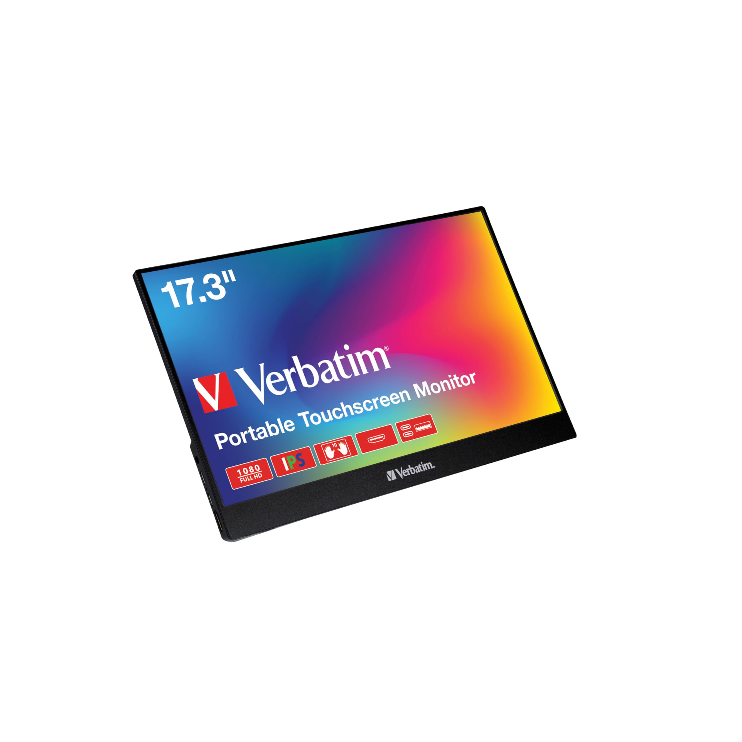 Verbatim PMT-17 Portable Monitor with Touchscreen, 17.3" 1080P Full HD ...