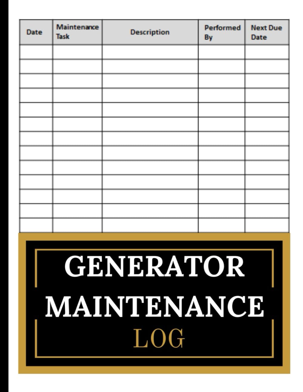 Printable Generator Weekly Service Log 2025 Generator Technician