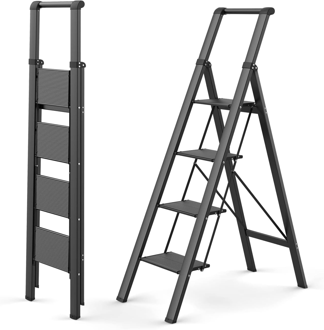 WOA WOA Step Ladder 4 Step Folding with Wide and Anti-Slip Pedal ...