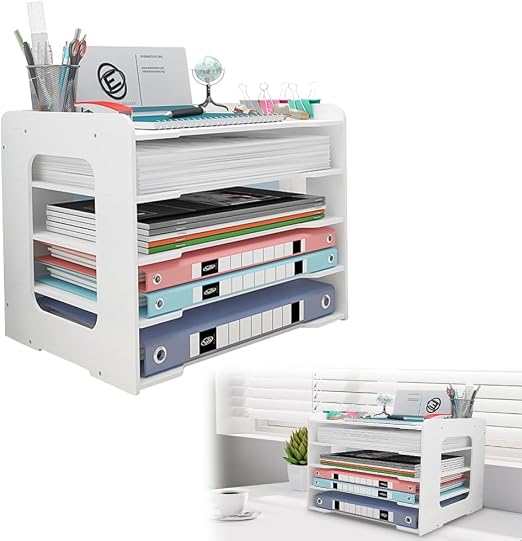 Gohytal Office Letter Tray Organiser - A4 Paper and Document Desk Tidy ...