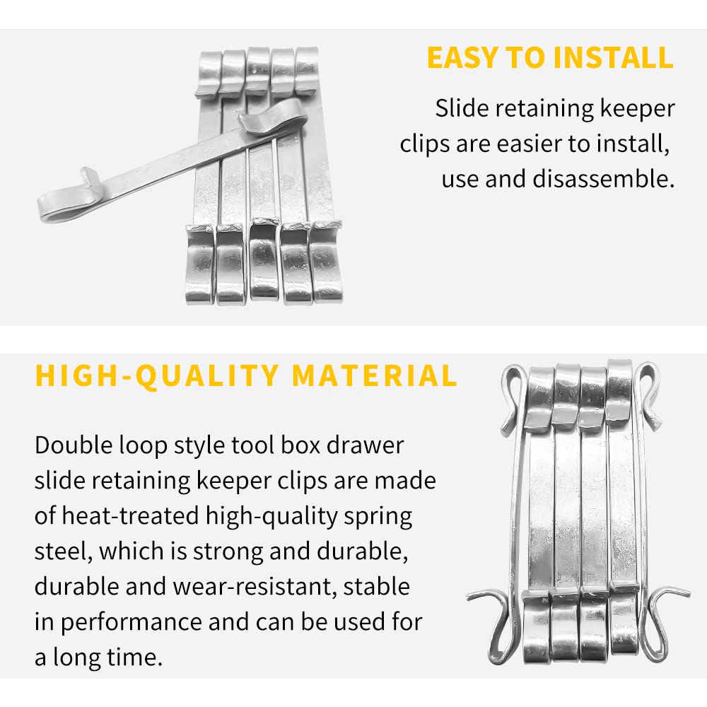 Snapklik.com : 12 Pcs Tool Box Drawer Slide Clips Early 2 Double Loop ...
