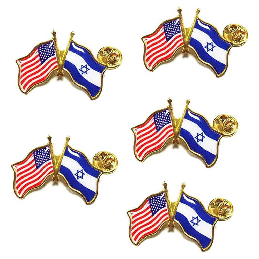 Amazon.com: Israeli American Flag Pin, US Israel Friendship Enamel Pins ...