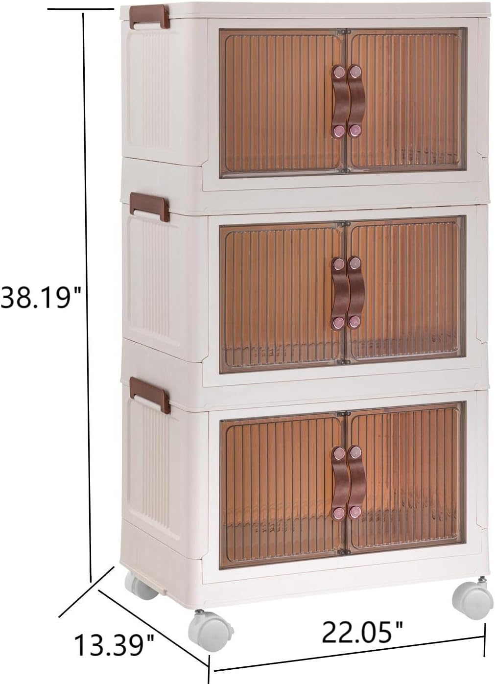 Contenedores de almacenamiento de plástico de 3 niveles con ruedas de ...