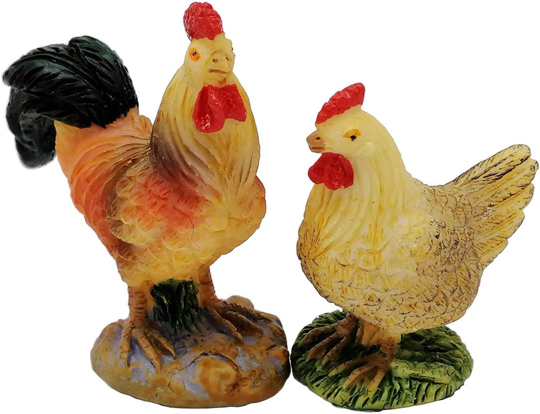 Amazon.com: Distinctive Designs 3" Resin Rooster Figurines - Set of 2 ...
