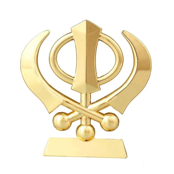 Buy Relicon Sikh Religious Symbol Khanda Sahib Idol (R-53) Gold Metal ...