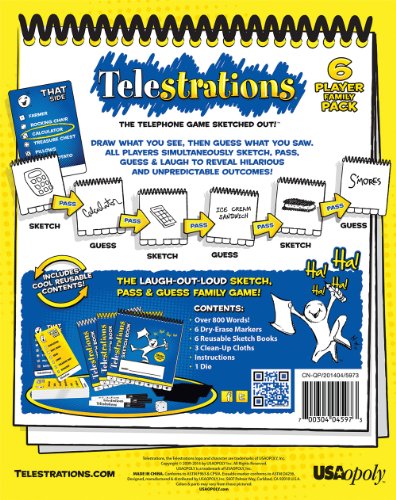 USAopoly Telestrations Original 6 Player | Family Board Game | A Fun ...