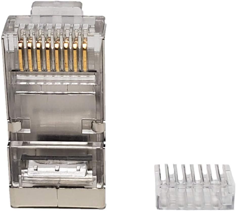 Amazon.com: Micro Connectors Cat 6 Modular Shielded Plug Stranded Wire ...