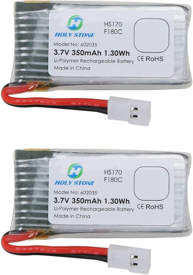 Amazon.com: Holy Stone 2PCs of 3.7V 350mAh Lipo Battery for RC ...