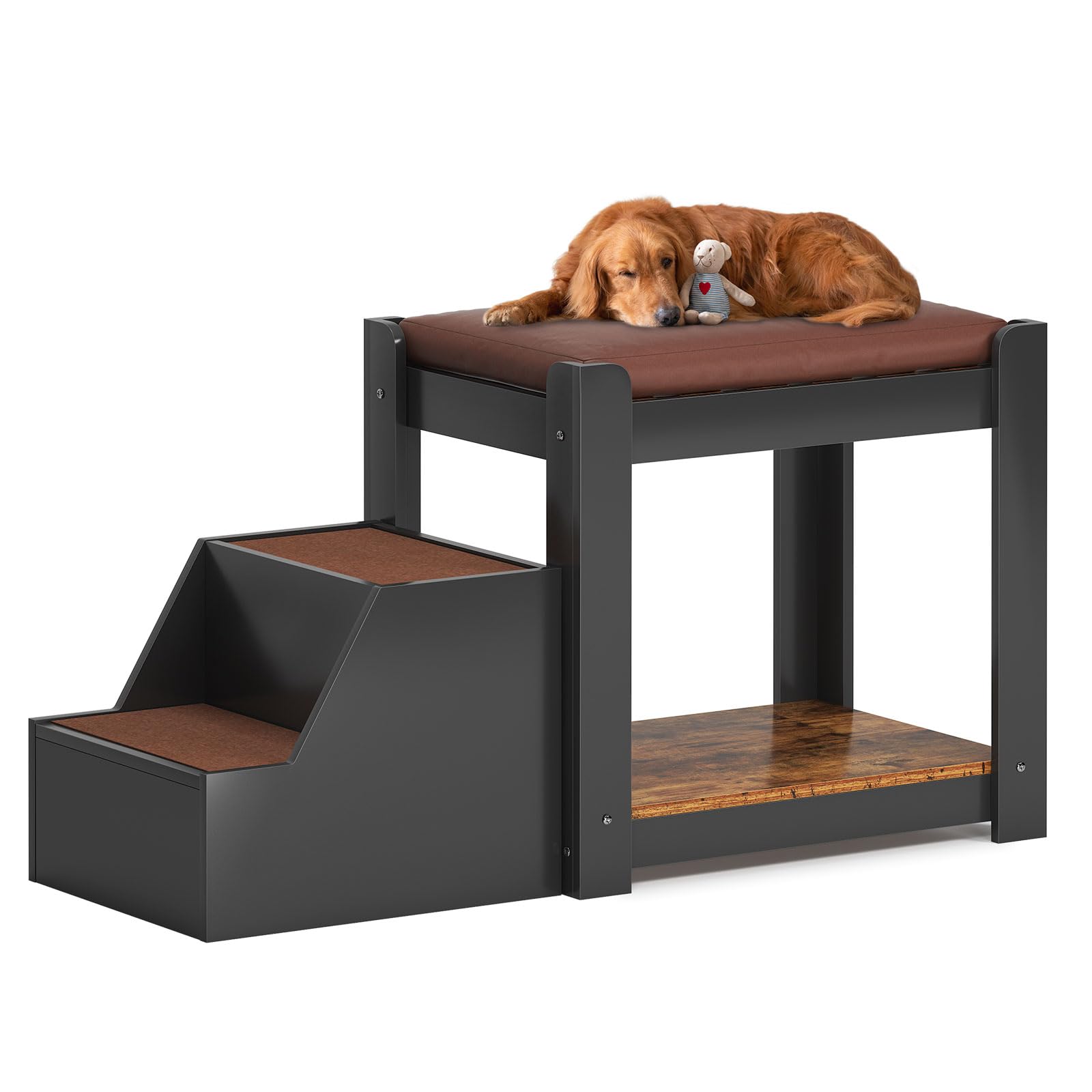 SDHYL Dog Steps for High Bed or Couch with Stairs, Dog Seat with Non ...