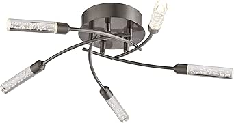 nielsen Colton LED 5 Light Satin Nickle Flush Ceiling Light. Integrated ...