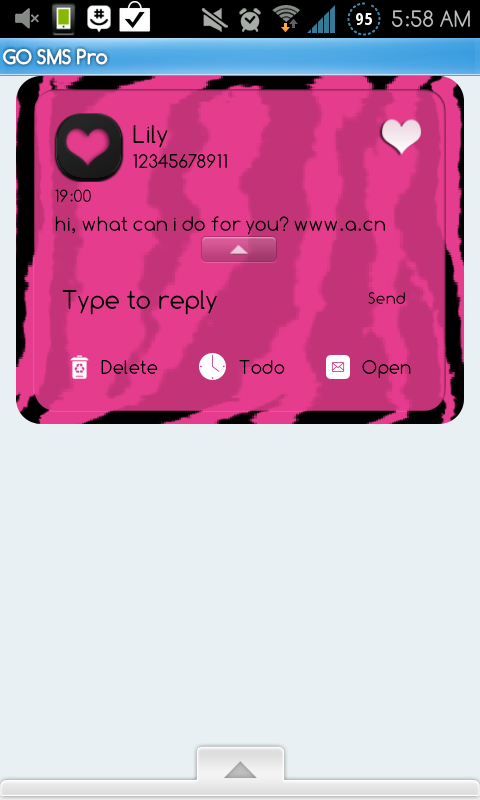 Go SMS Pro Themes - Dark Pink Zebra - App on Amazon Appstore
