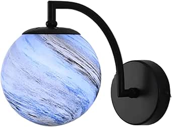 DUANZEYUQA Modern Wall Lights with Glass Moon Planet Wall Lamp Metal ...