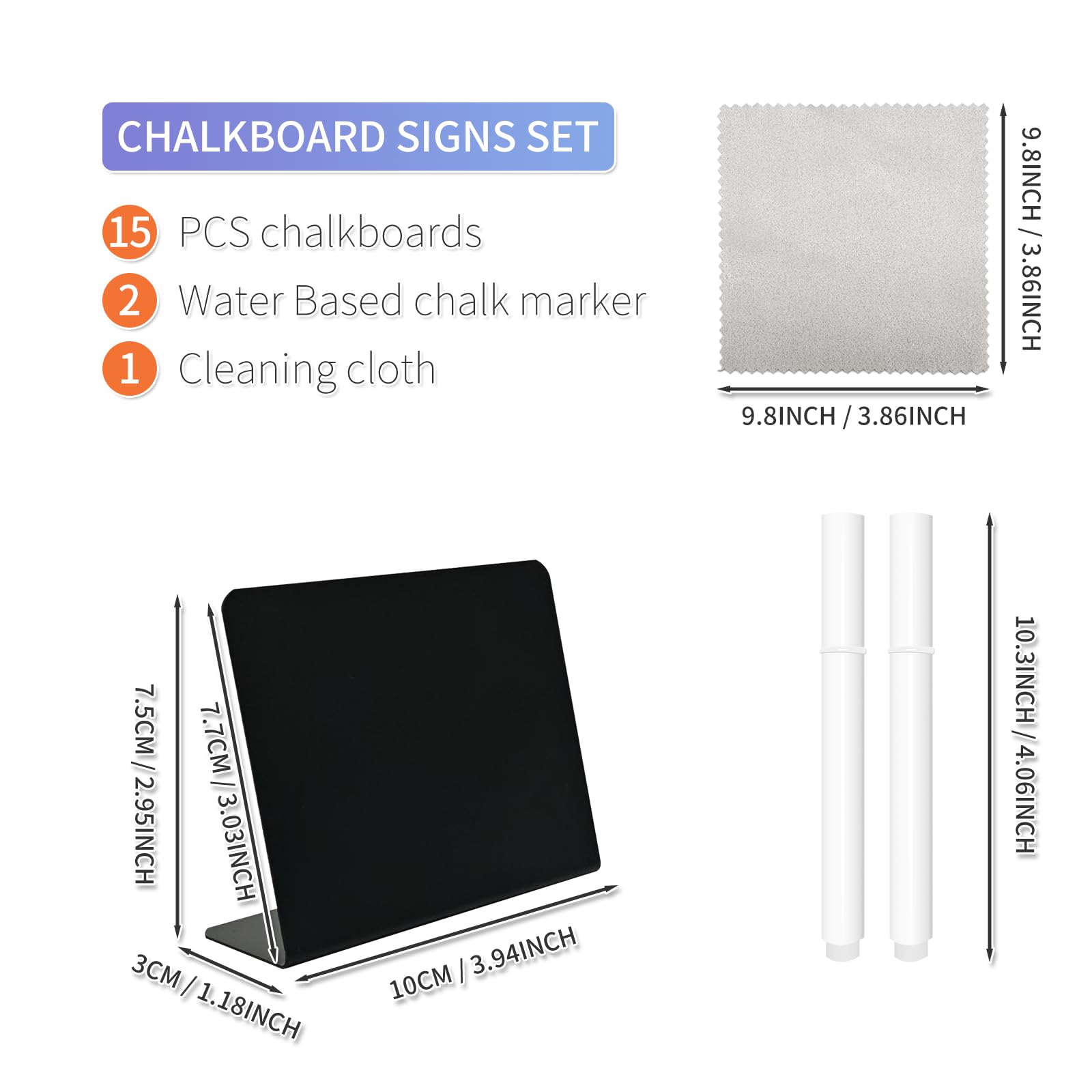 Snapklik.com : Gute 15 Pcs 4"x3" Mini Chalkboard Signs, L-Shaped ...
