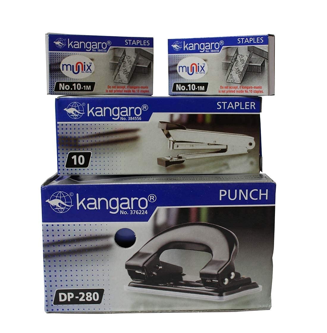 Swastik Enterprises KANGARO Set of 1 Stapler, 2 pin Box, 1 Paper Punch ...