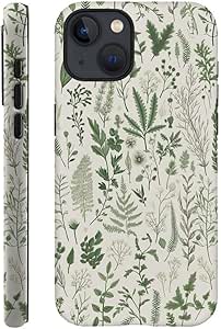 Amazon.com: kiritfox Case Compatible with for iPhone 15,Vintage Sage Green Floral Pattern Phone ...