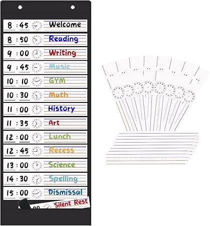 Amazon.com: OFFSLIN Daily Schedule Pocket Chart, 13+1 Pockets Visual ...