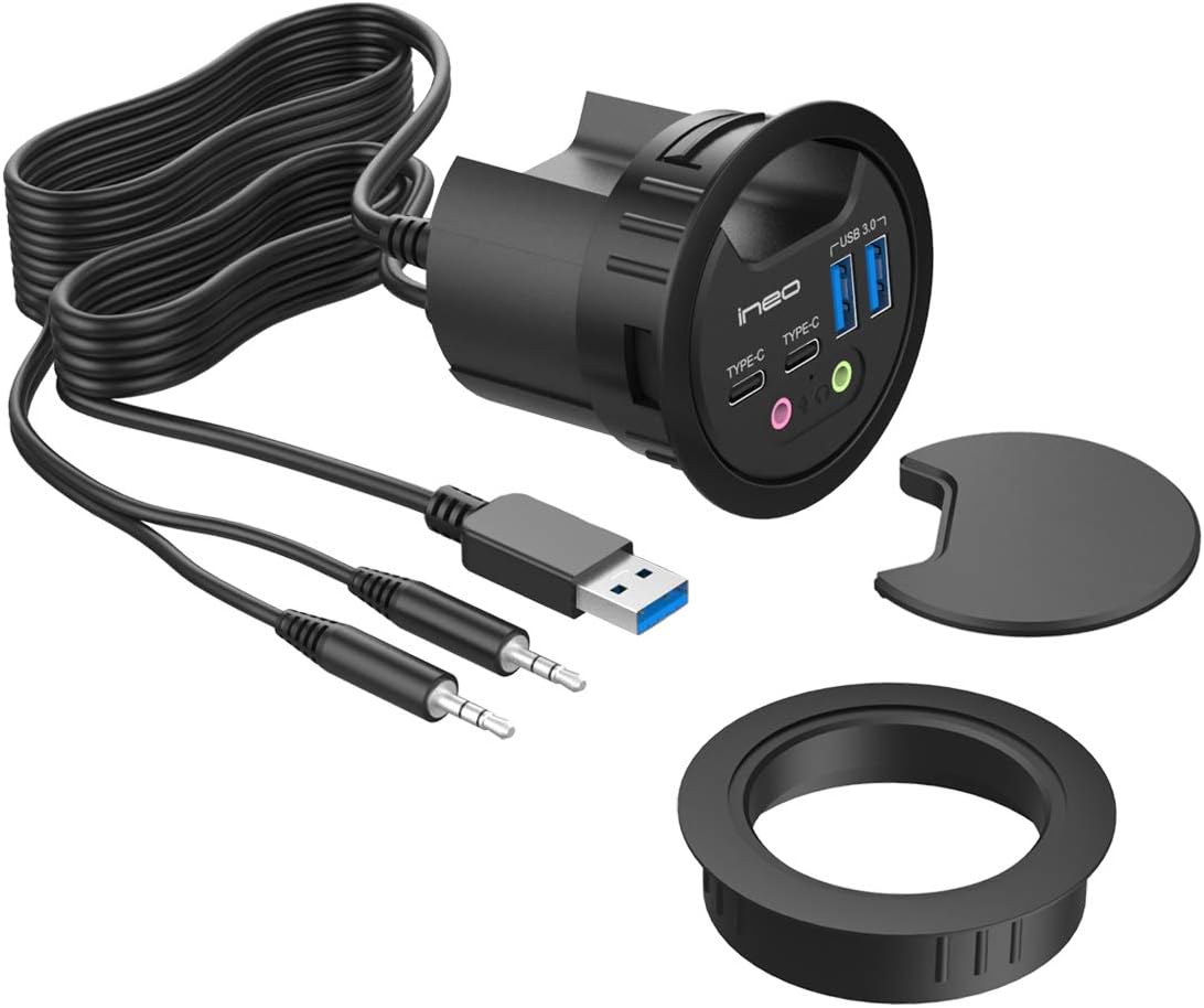 Amazon.com: Grommet Desk-Fit USB 3.0 Hub (Diameter 2.36" or 60MM) 2 ...