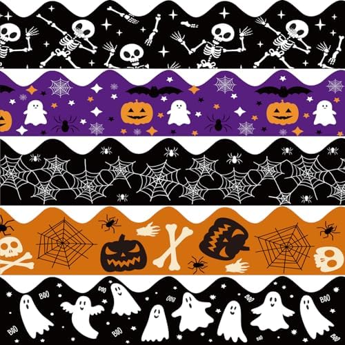 Amazon.com : Whaline 69Ft Halloween Bulletin Board Borders 5 Design ...