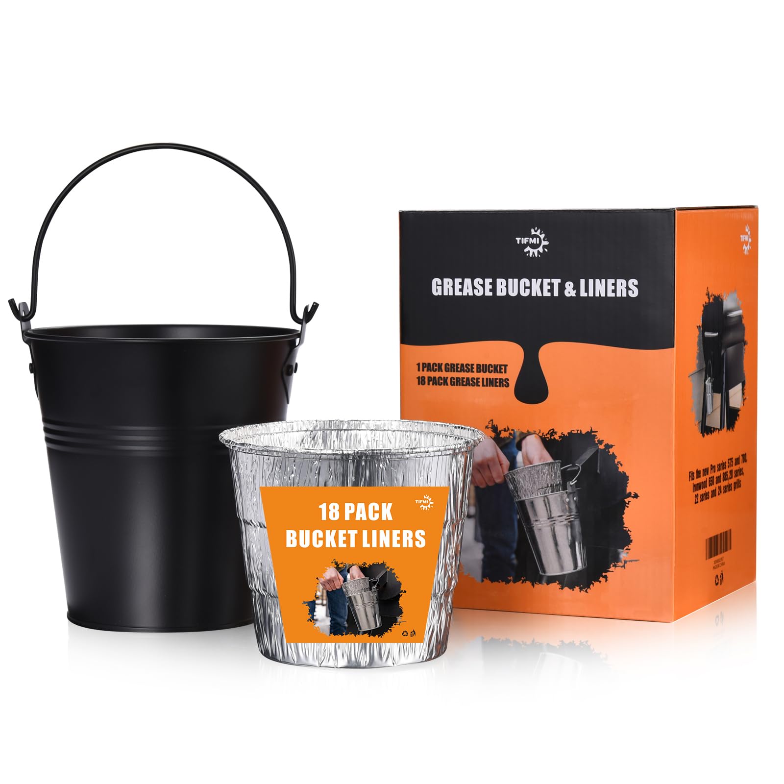 Amazon.com: TIFMI 18 Pack Grease Drip Tray Liners & Grease Bucket ...