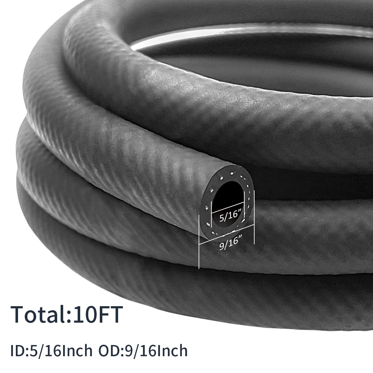 Snapklik.com : 5/16 Inch ID NBR Rubber Hose, 10 Feet Fuel Hose Line ...