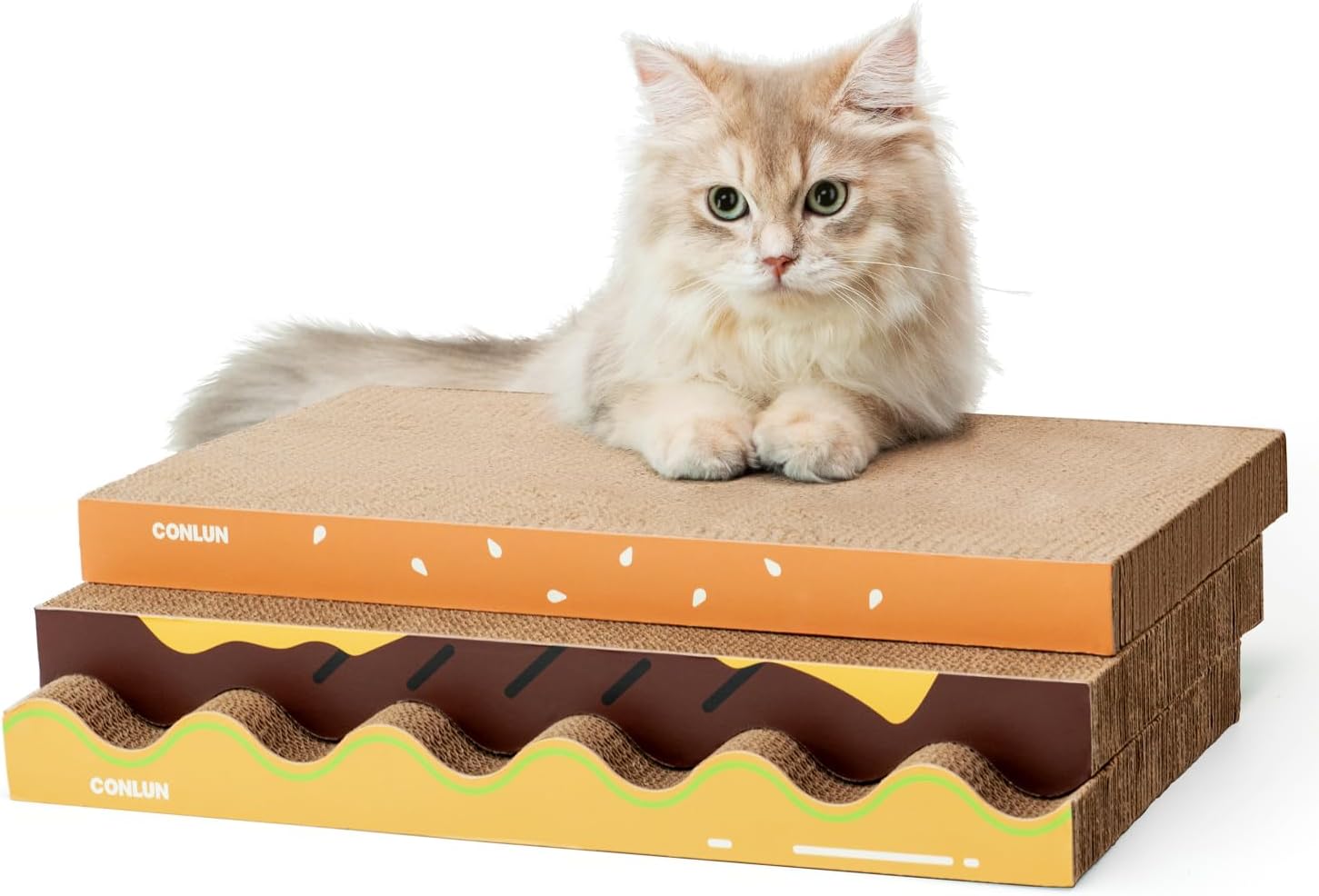 Amazon.com : Conlun Cat Scratcher Cardboard 3pcs Multi-shaped Cat ...
