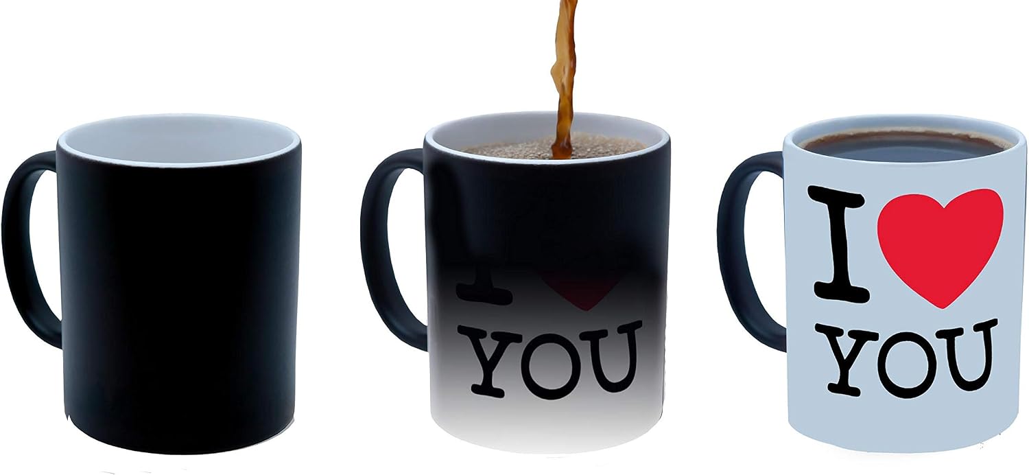 مج سحري بتصميم عبارة "I love you" : Amazon.eg: المنزل والمطبخ