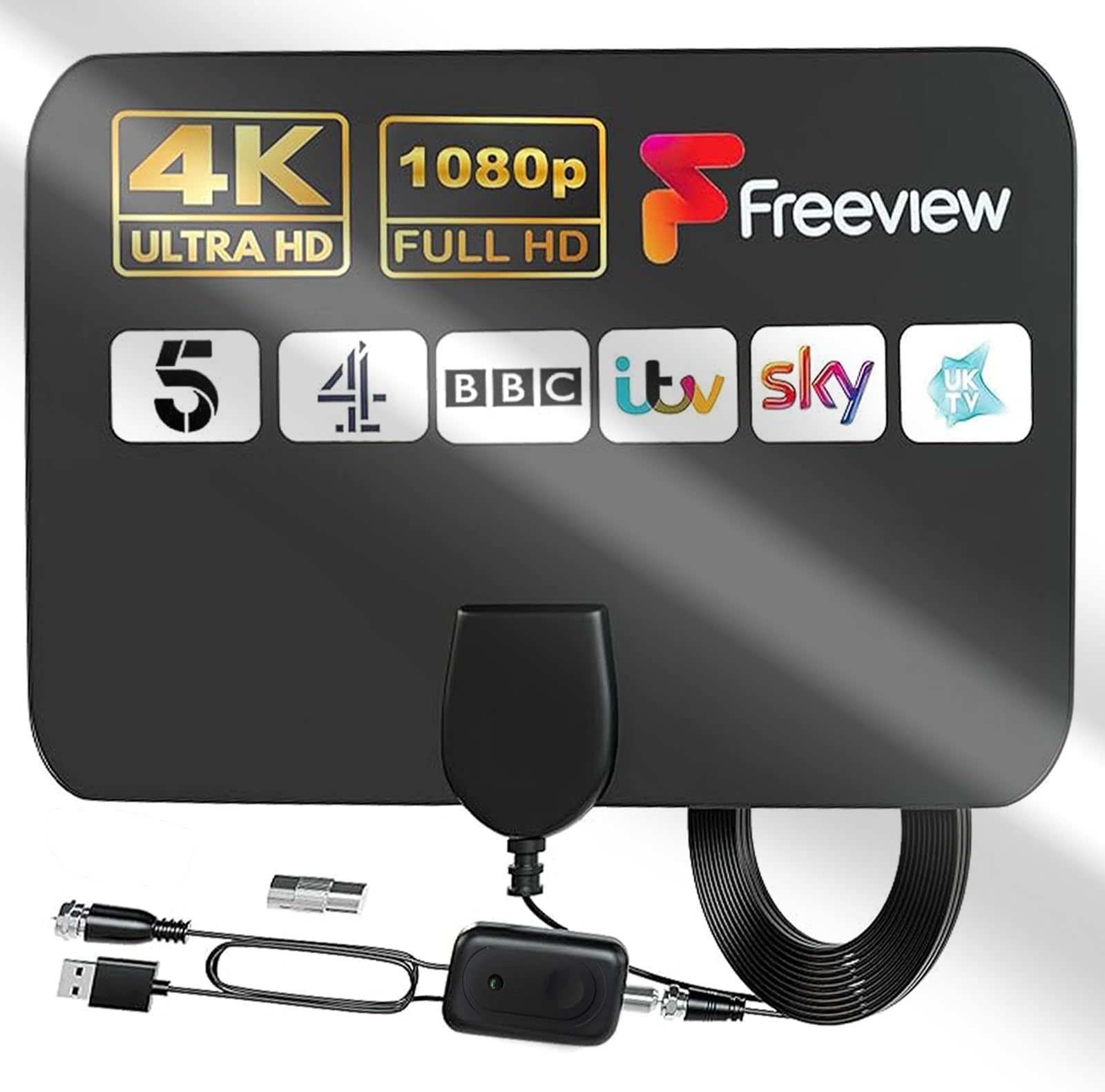 MEgegulo TV signal amplifier Aerial Indoor-Amplified Indoor TV Aerial ...