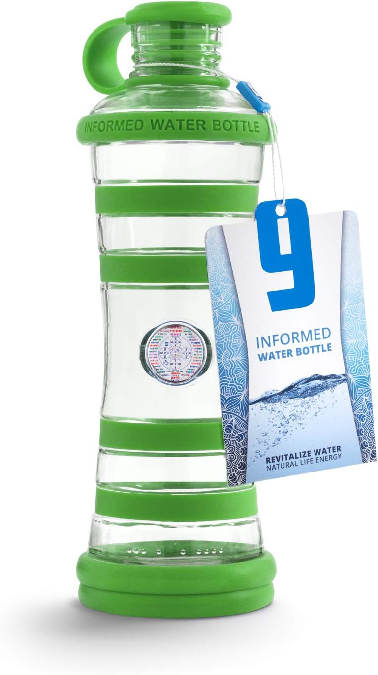 Amazon.com: i9Bottle Green - Structured Water, Glass Water Bottle ...