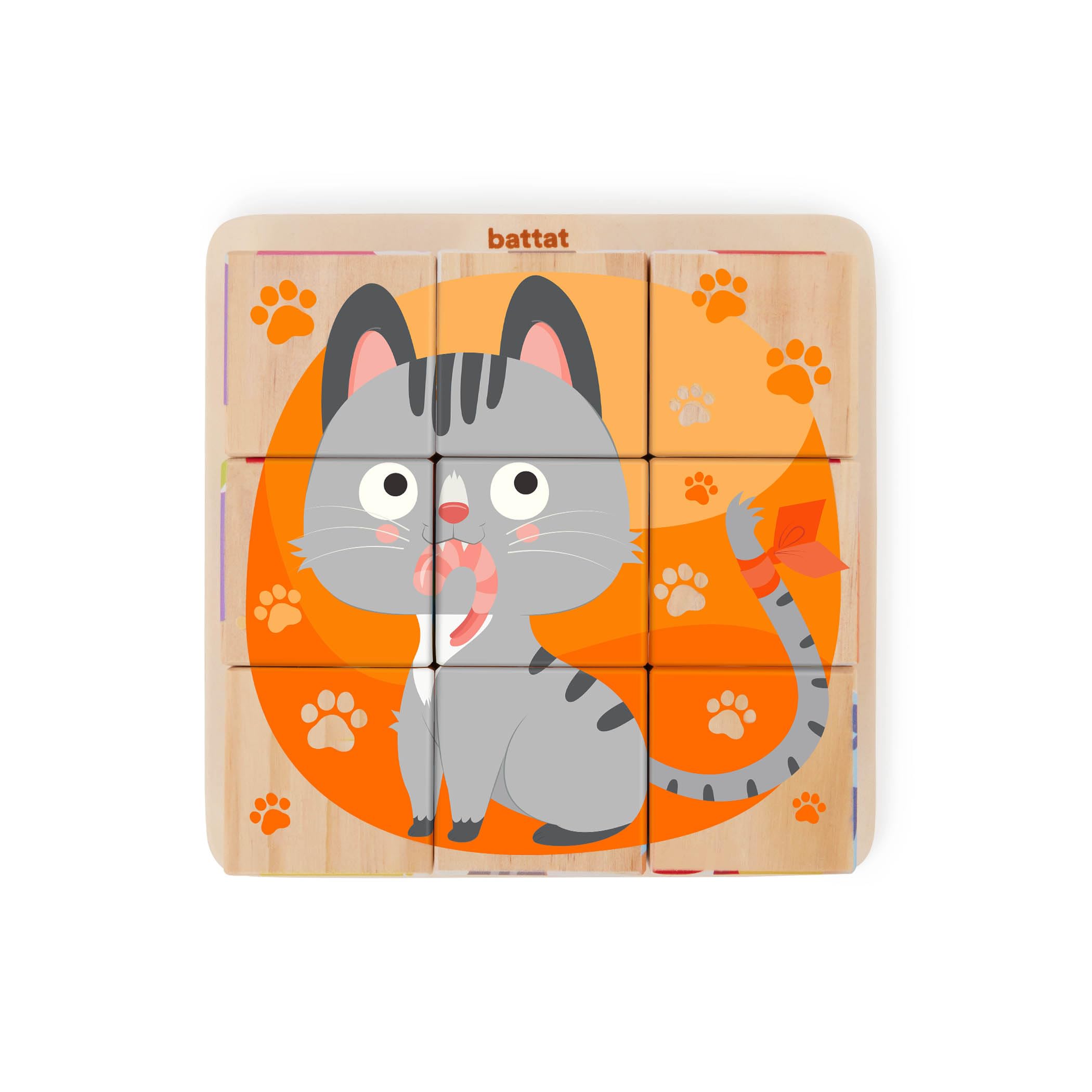 Amazon.com: Battat – Wooden Cube Puzzle – Puzzles for Toddlers - 6 ...