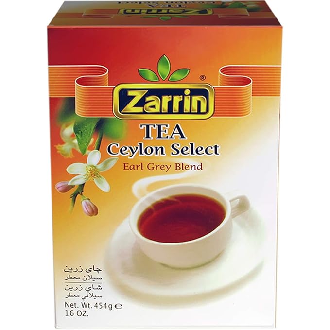 Amazon.com : Zarrin Tea Ceylon Select Earl Grey Blend 16 Oz. : Black ...