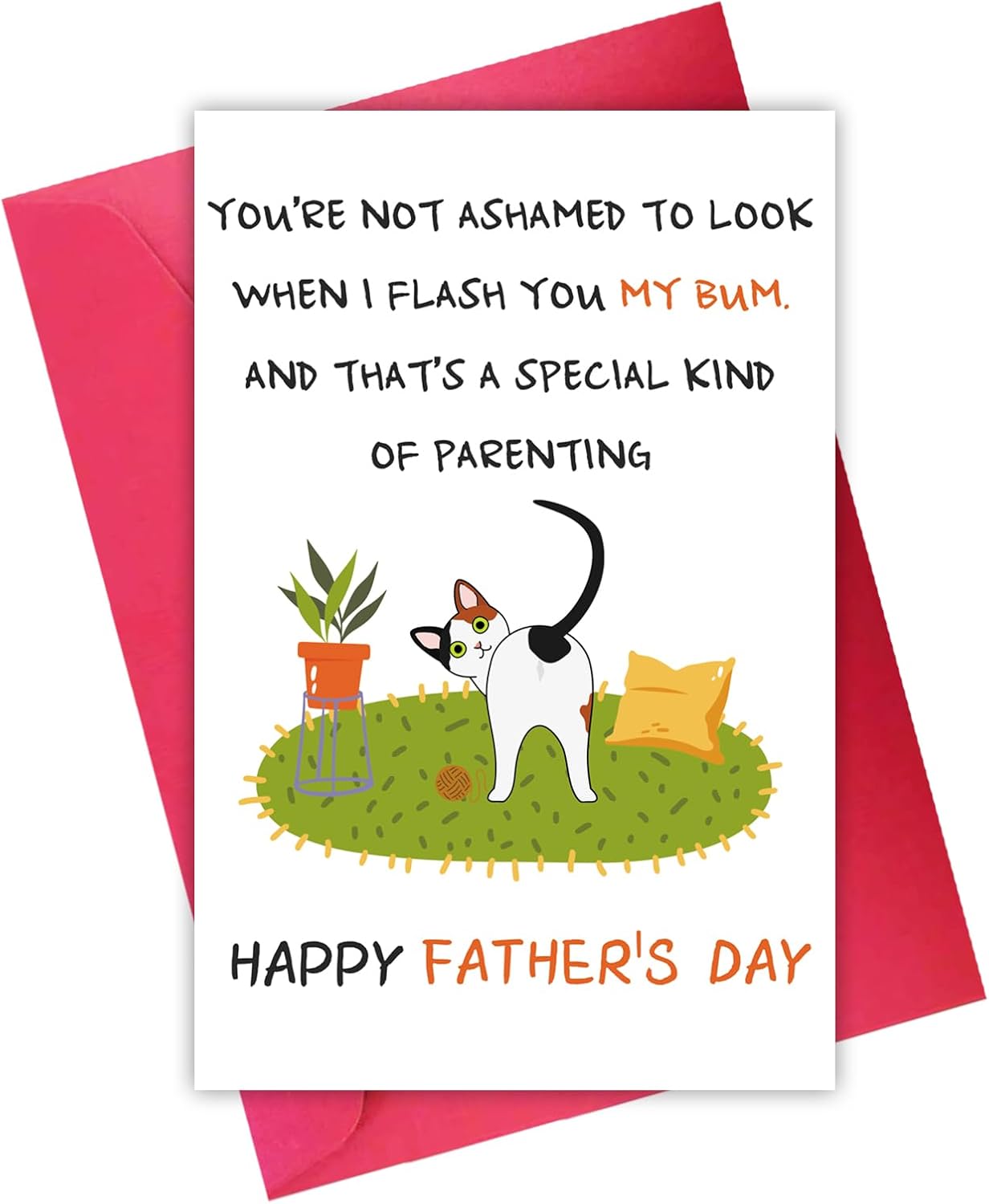Amazon.com : Cute Cat Dad Card for Dad, Lovely Cat Dad Fathers Day ...