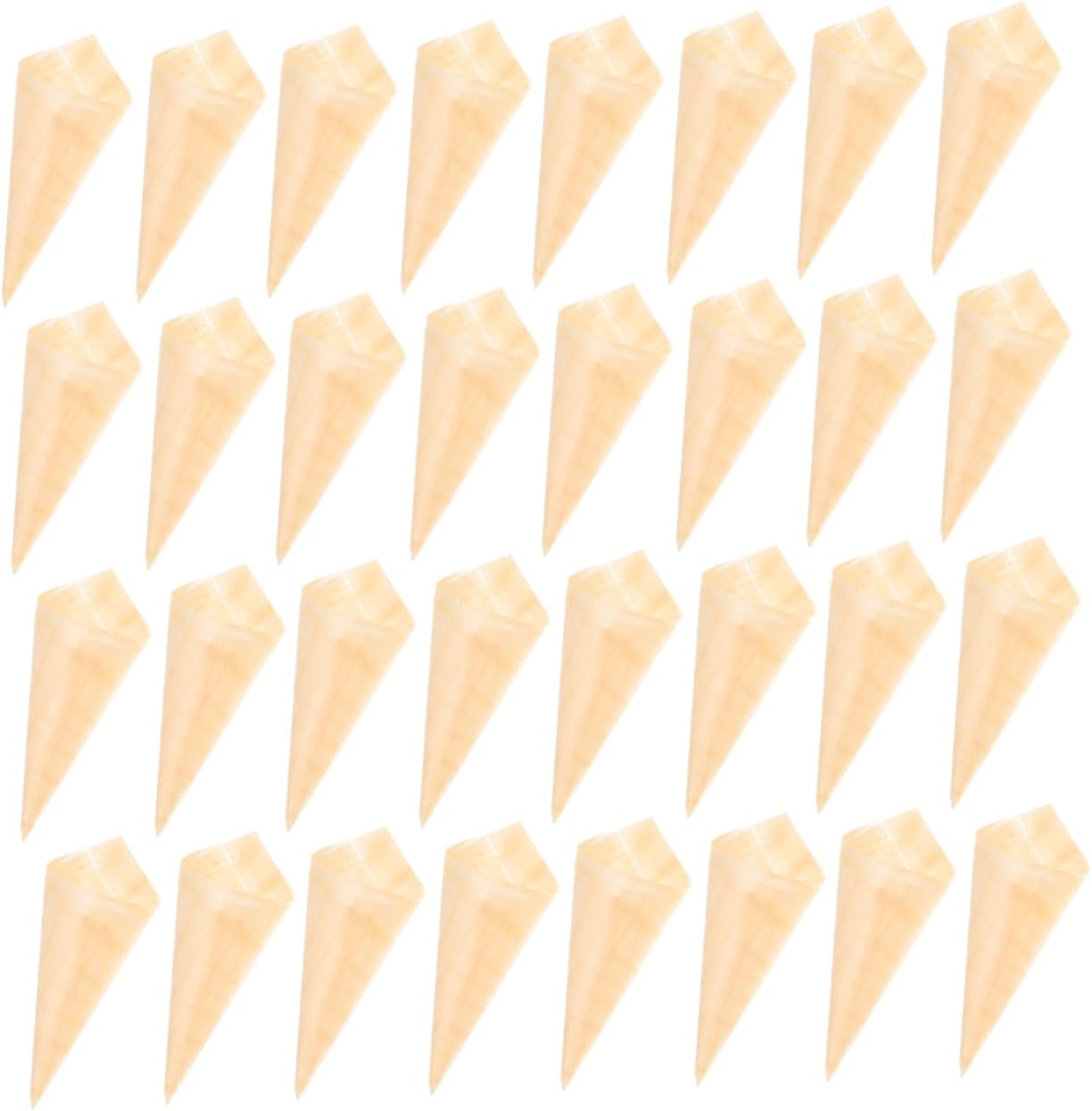 Toyvian 50pcs Wooden Veneer Cone Cups - Disposable Ice Cream Cones ...