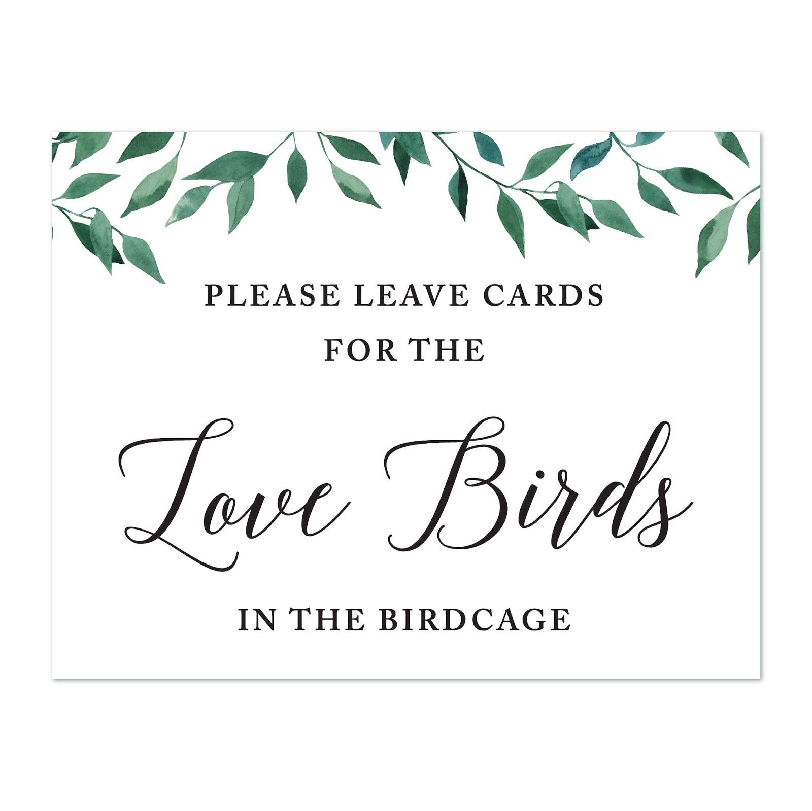 Buy Andaz Press Wedding Party Signs, Natural Greenery Green Leaves, 8 ...
