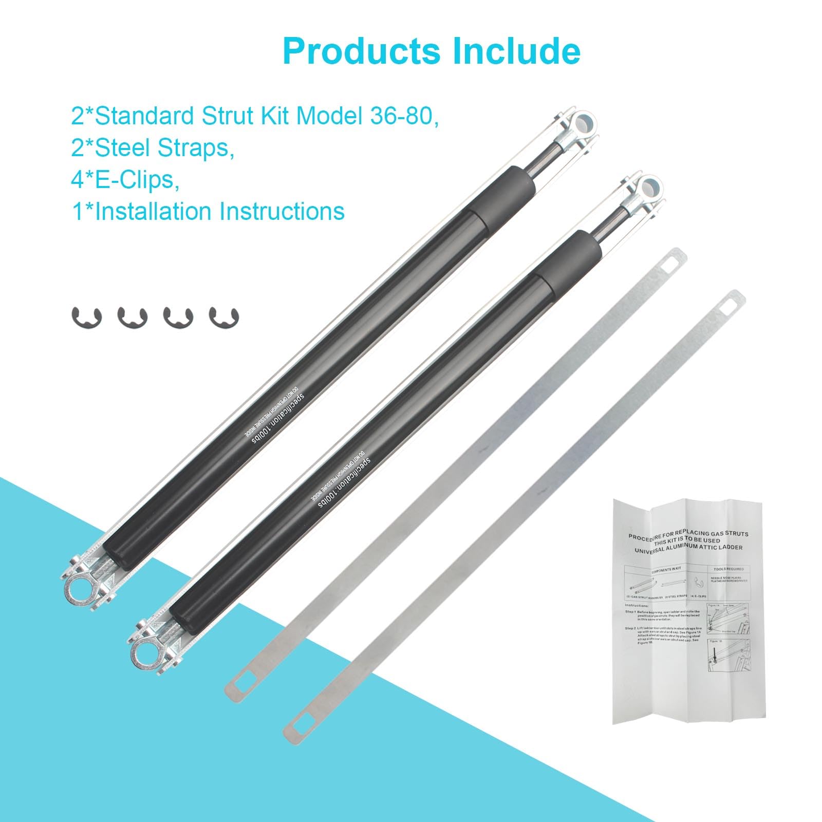 Snapklik.com : Seork 36-80 Attic Ladders Standard Strut Kit