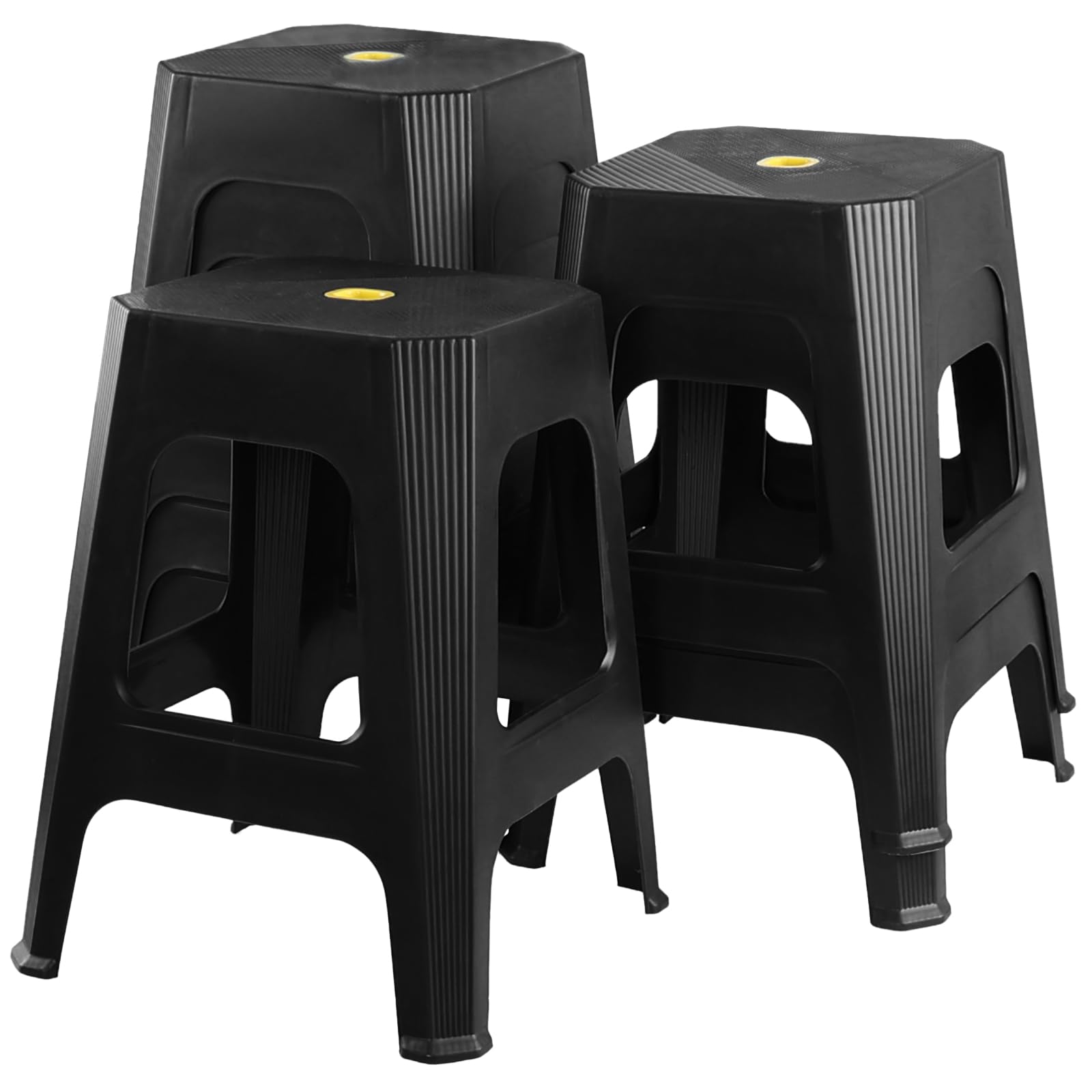 Amazon.com: Teyyvn 6 Pack 18.9 Inch Square Stackable Plastic Stools ...