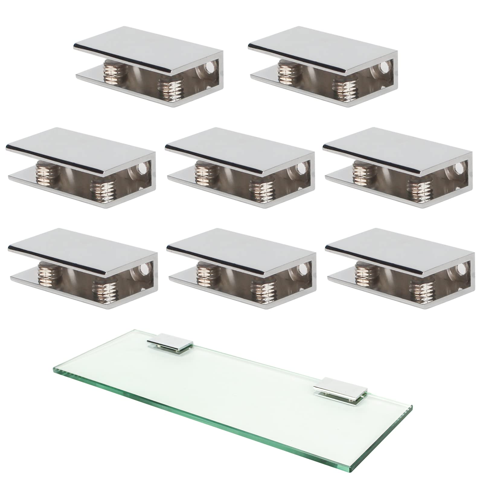 KAFENDA Adjustable Glass Shelf Brackets Heavy Duty Glass Clamps Wall ...